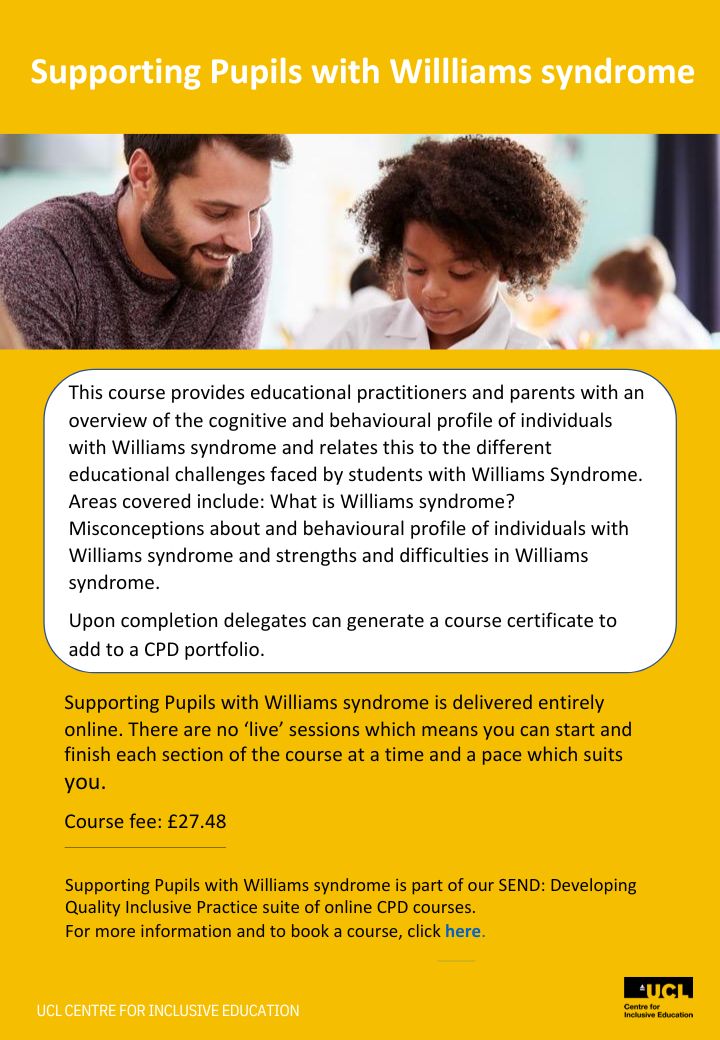 Support for Educational Professionals - Williams Syndrome Foundation